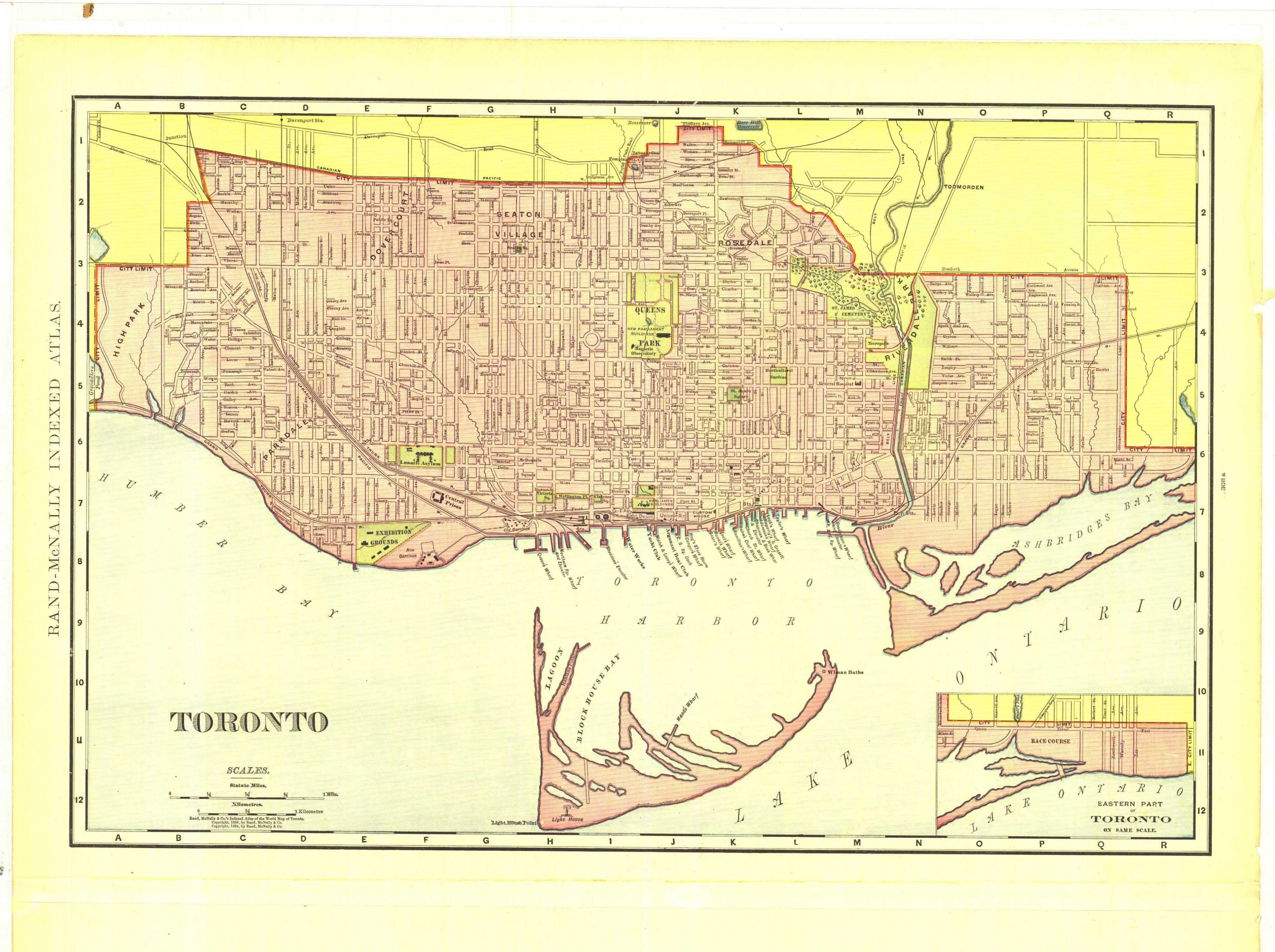 O histórico de Toronto mapa - Mapa histórico de Toronto (Canadá)