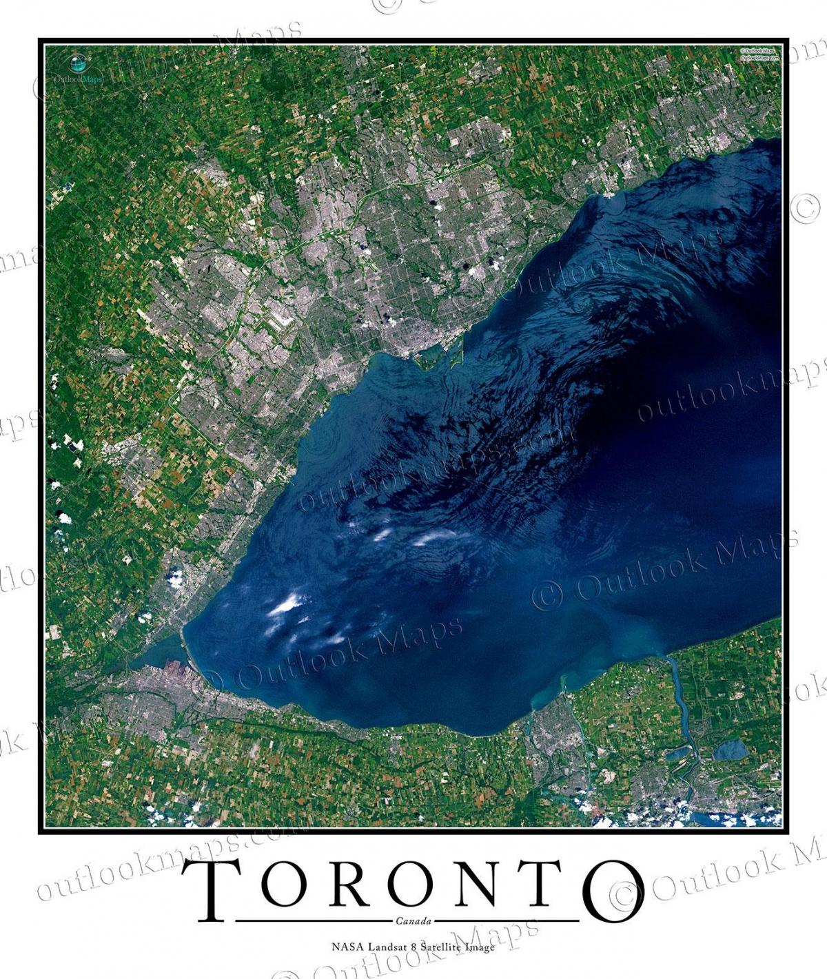 Toronto, Ontario lake mapa de satélite - Mapa de Toronto lago Ontário ...